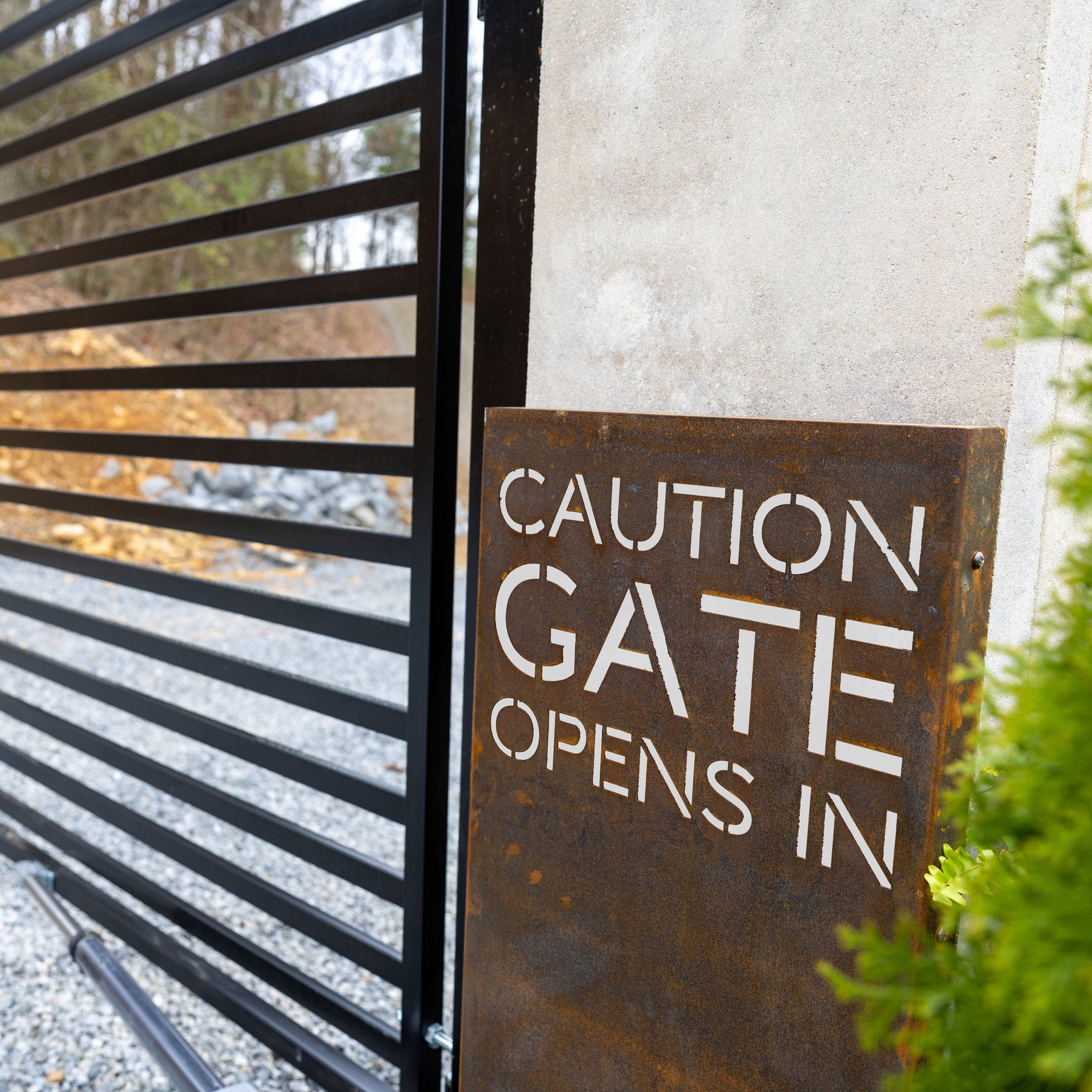 COR-TEN Steel Street Address Sign – Edge Right