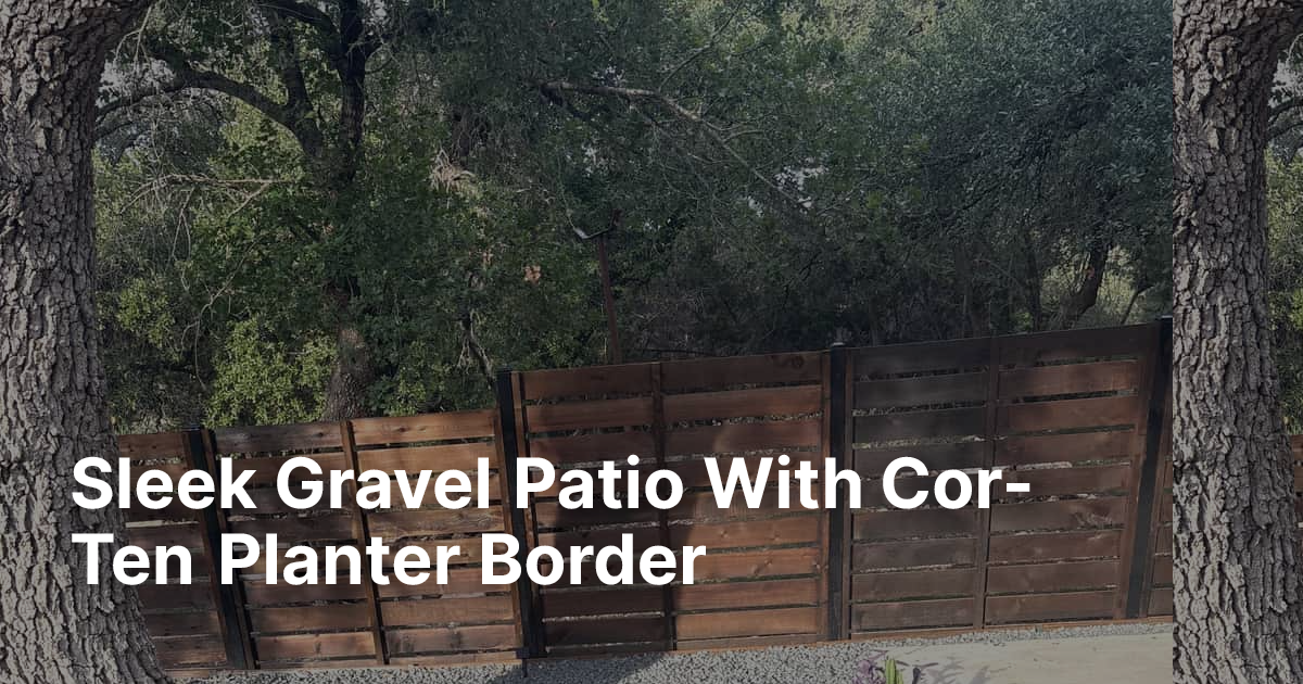 Sleek Gravel Patio With Cor-Ten Planter Border | Edge Right